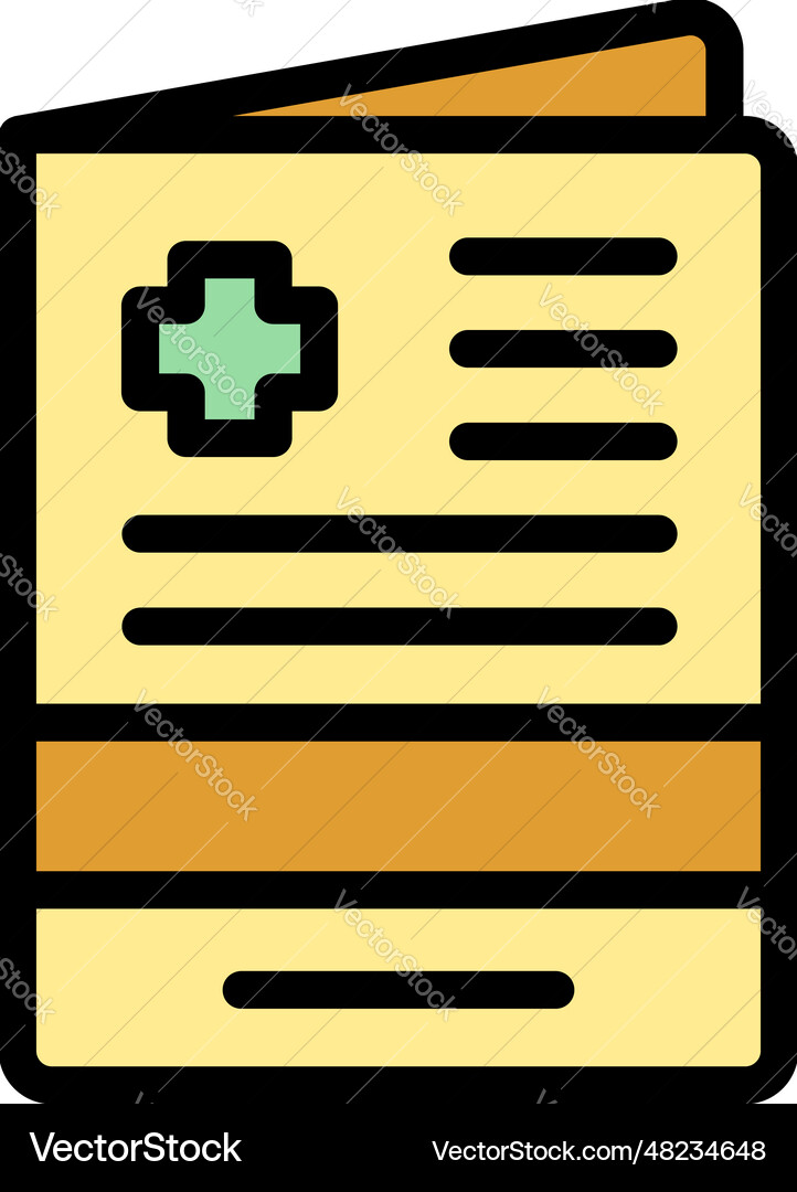 Travel medical pass icon flat Royalty Free Vector Image