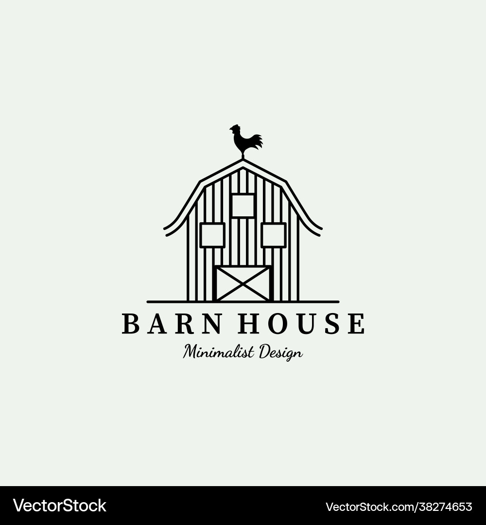 Barn logo icon minimalist line art design Vector Image