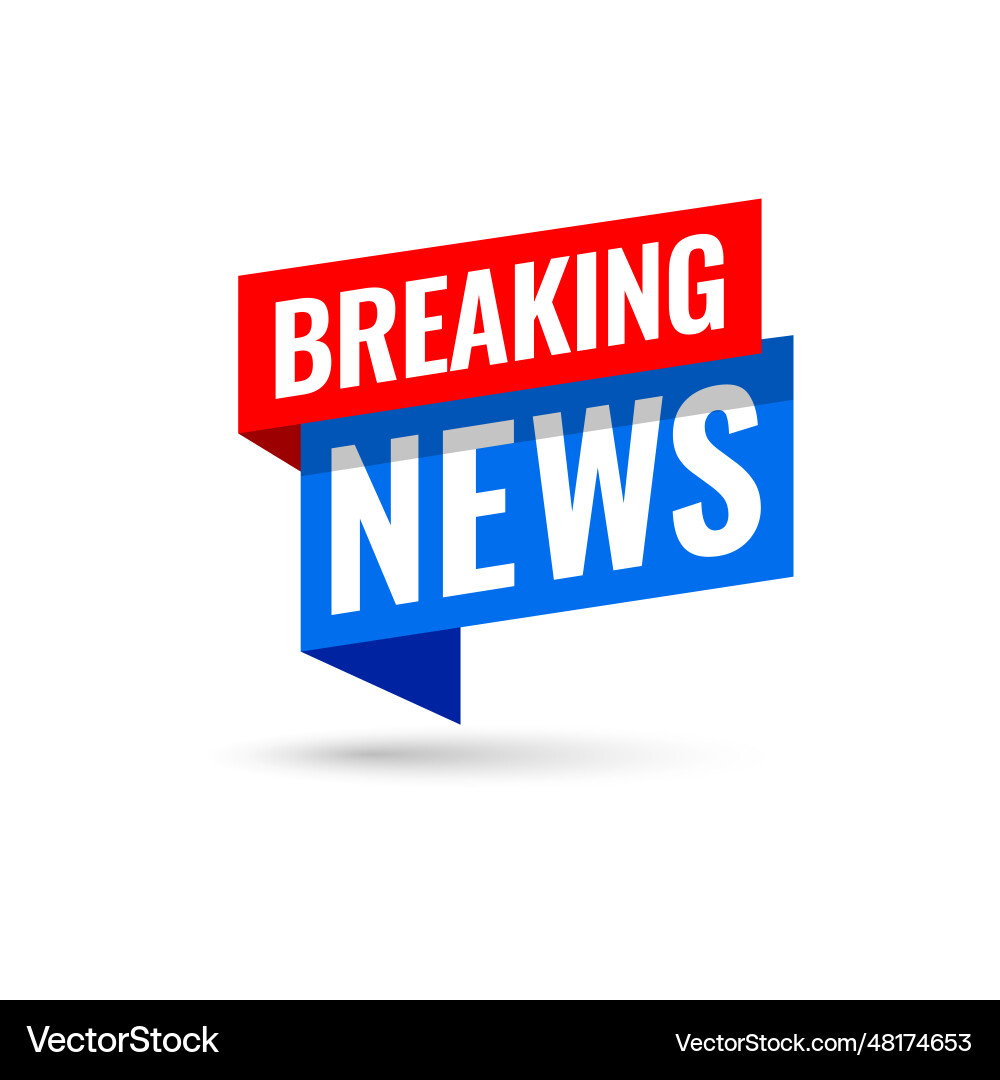 Breaking news icon symbol or emblem Royalty Free Vector