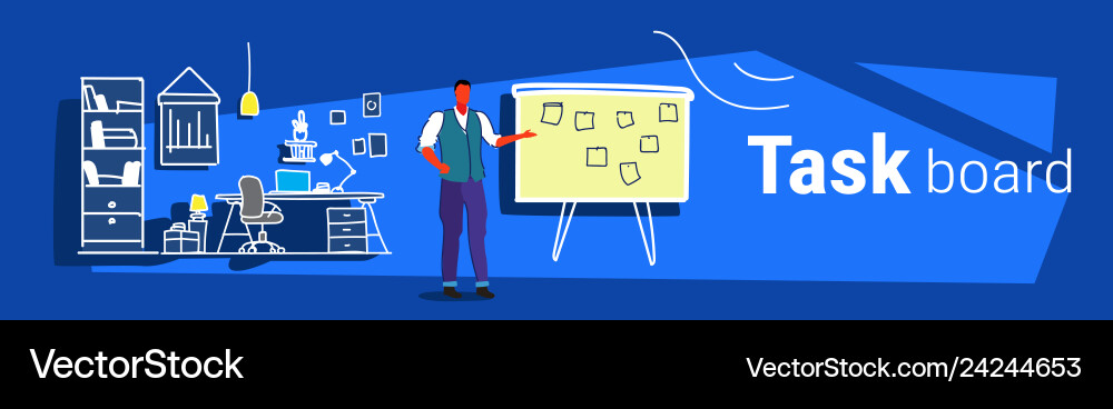 Businessman planning weekly meeting schedule Vector Image