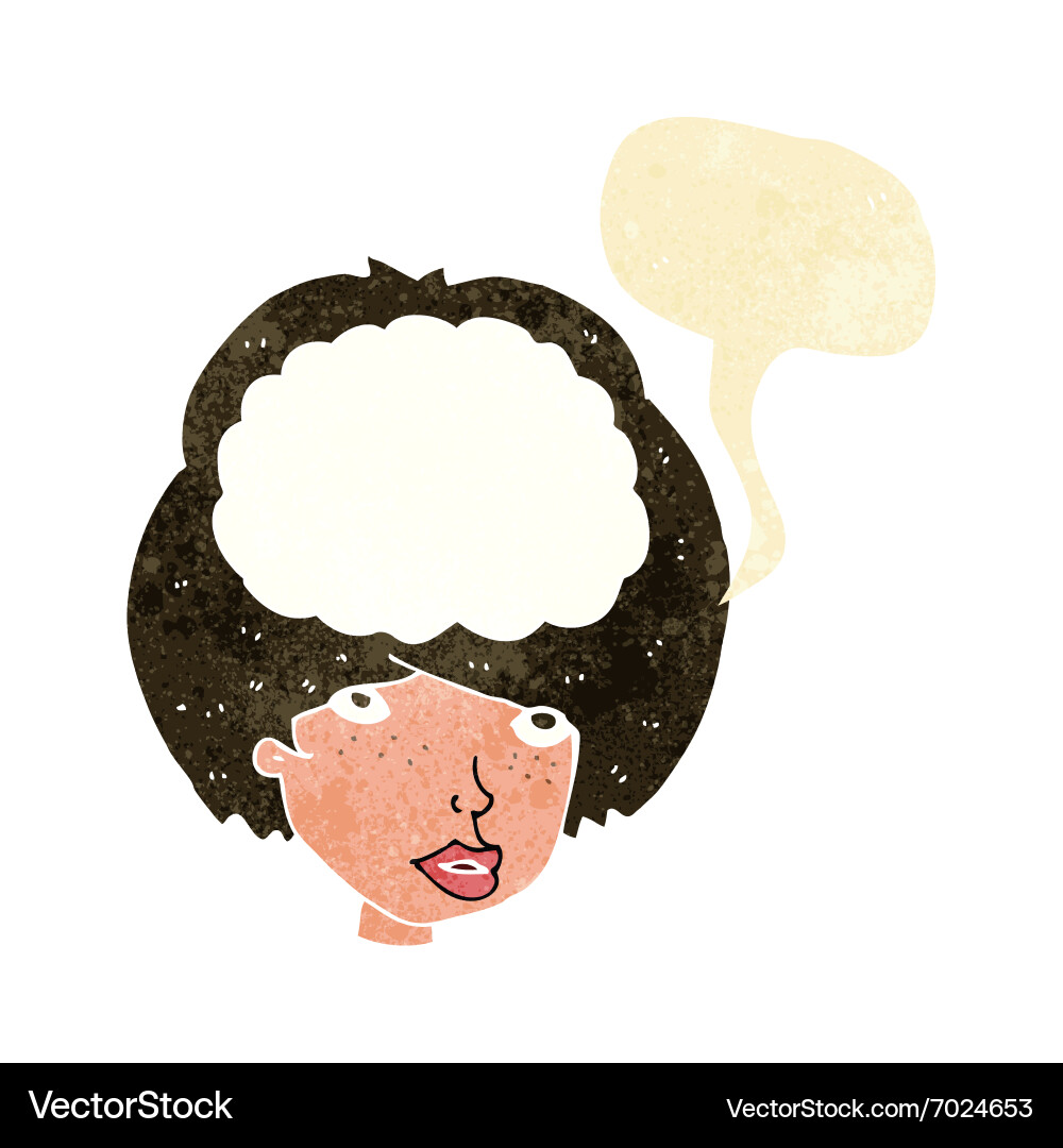 Cartoon empty headed woman with speech bubble Vector Image