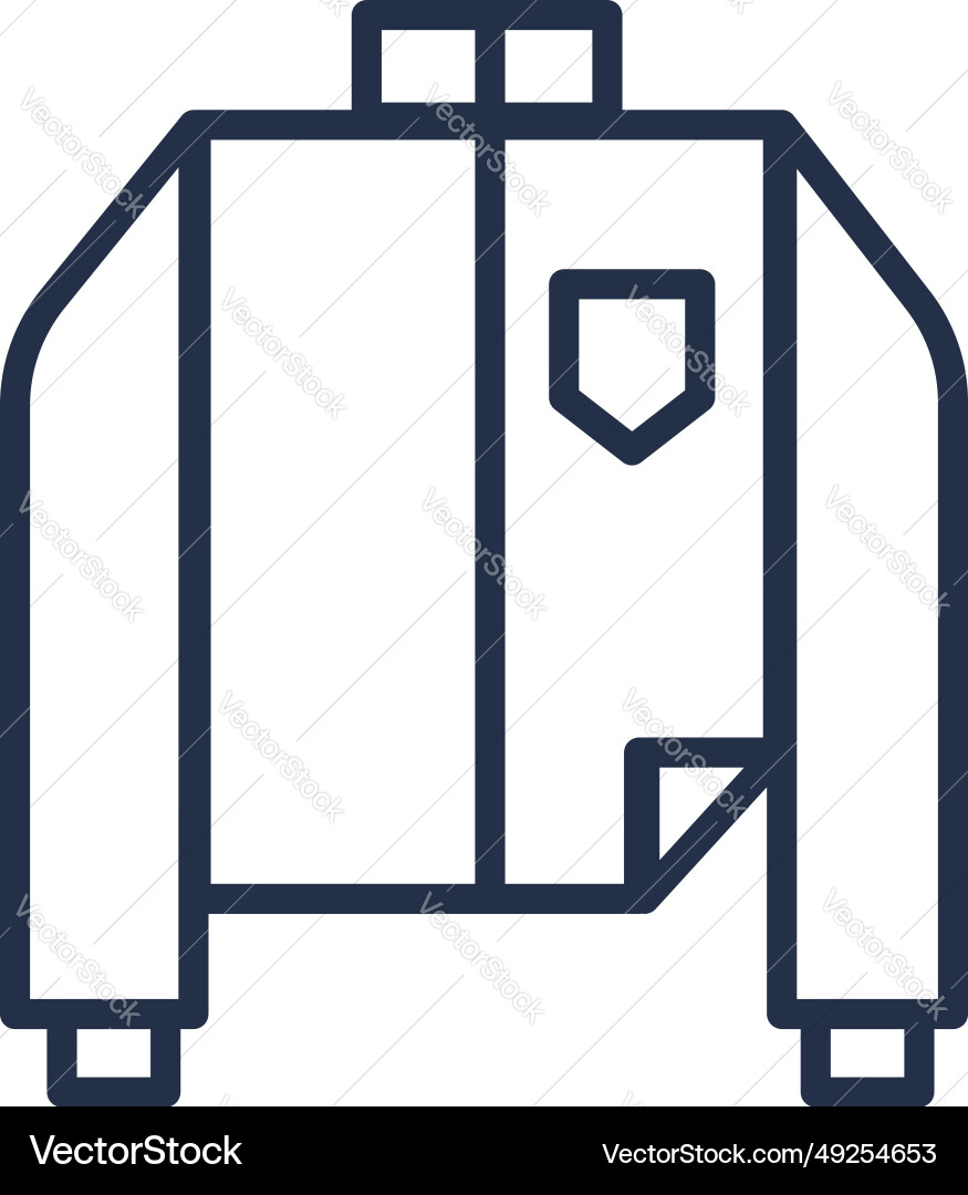 Clothes outline monochrome autumn jacket icon Vector Image