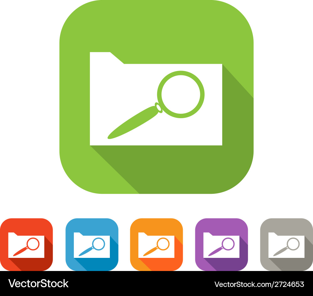 Color set of flat document search icon Royalty Free Vector