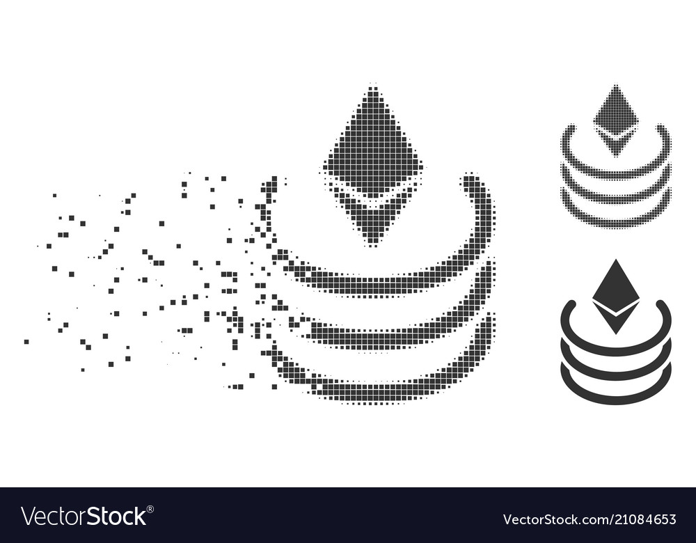Ethereum portal dissolved pixel halftone icon Vector Image Ethereum portal dissolved pixel halftone icon Vector Image