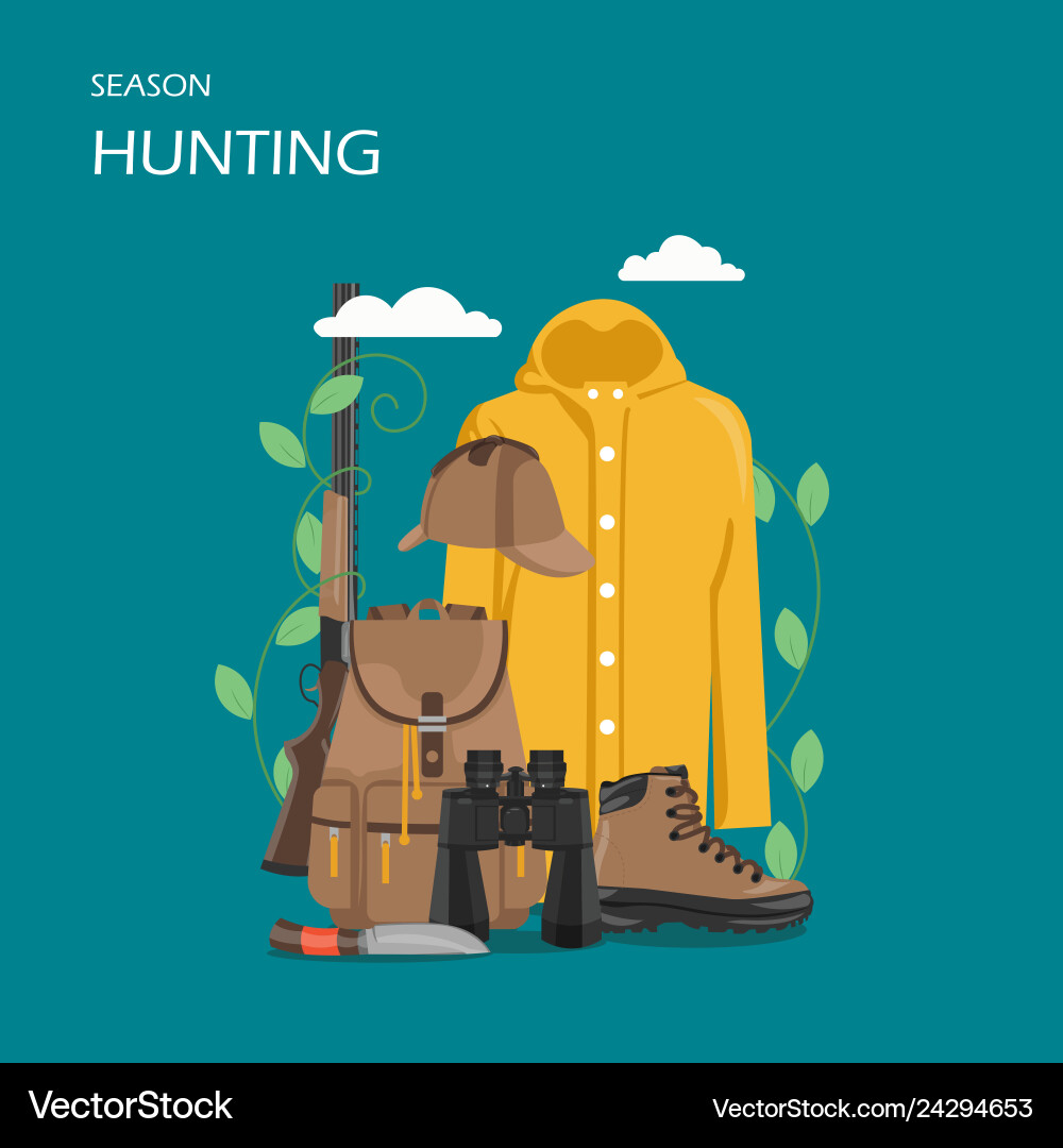 Hunting season flat style design Royalty Free Vector Image