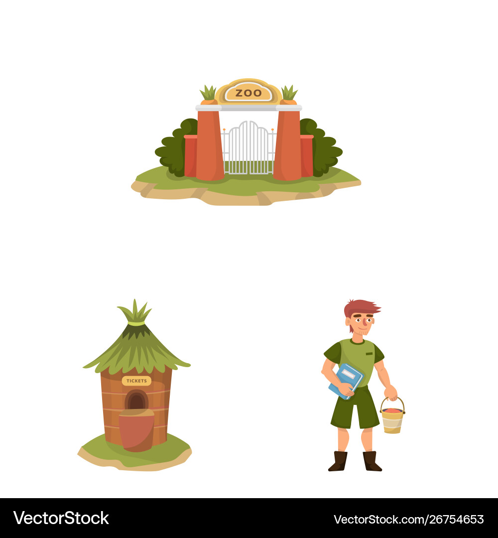 Isolated object zoo and park logo collection Vector Image