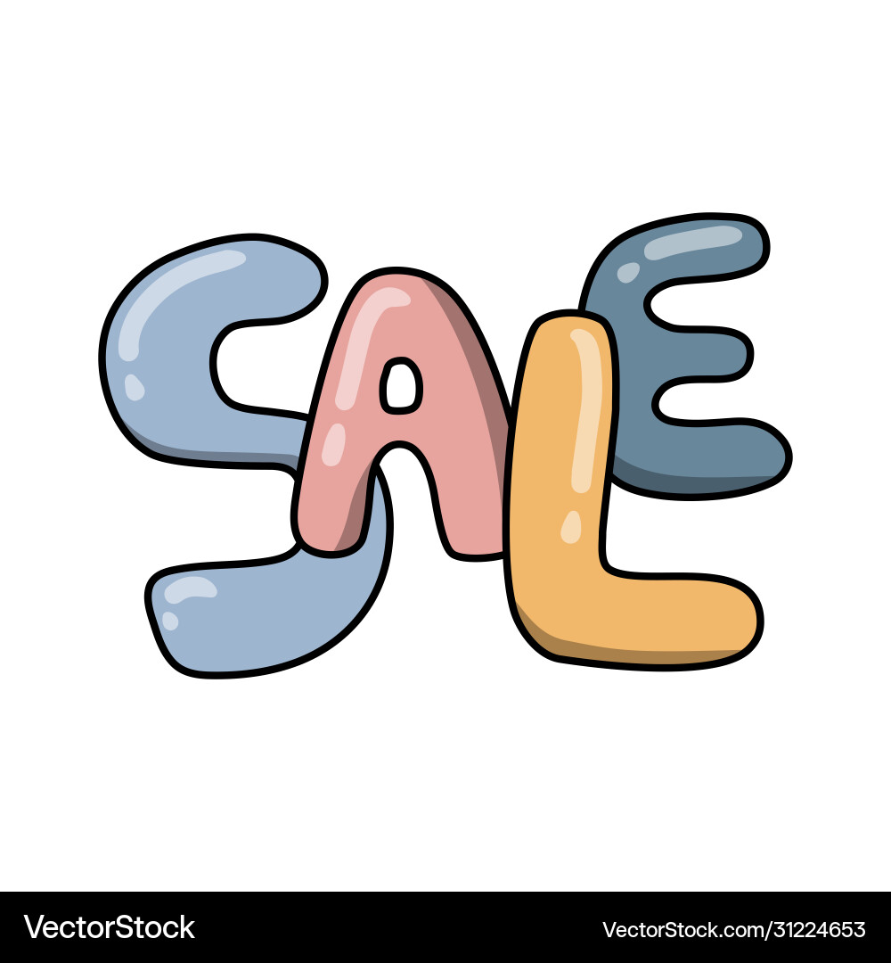 Lettering sale in style doodle Royalty Free Vector Image