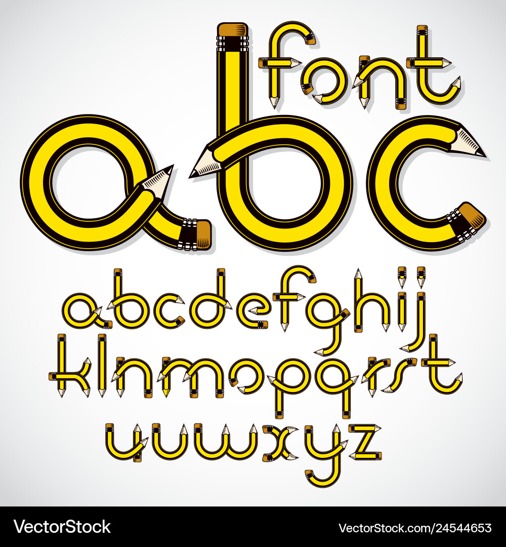 Lower case english alphabet letters collection Vector Image
