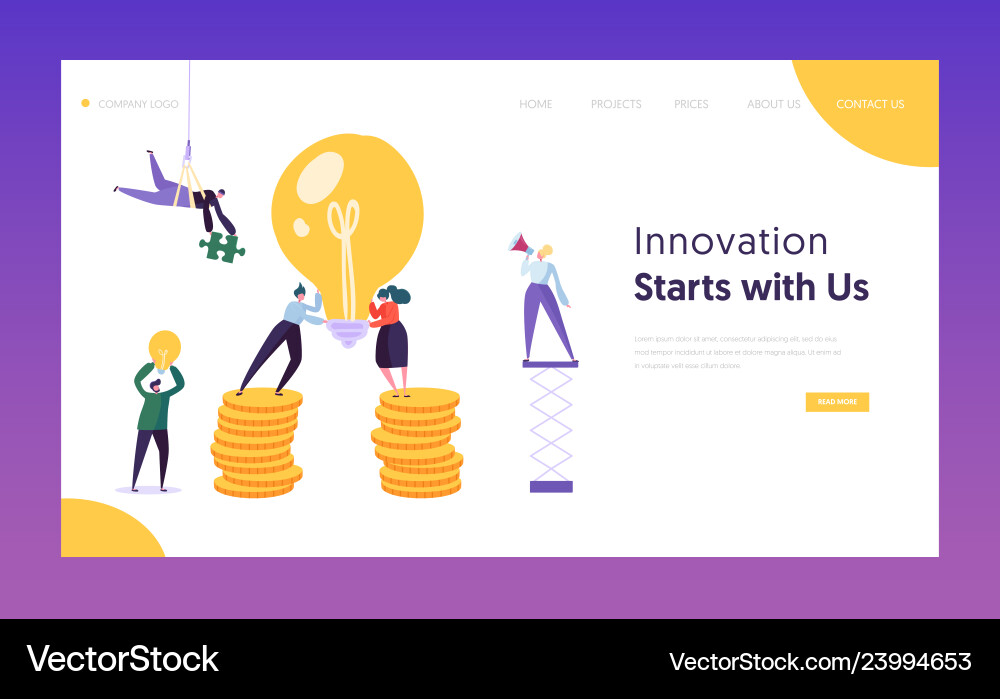 People working new project concept landing page Vector Image