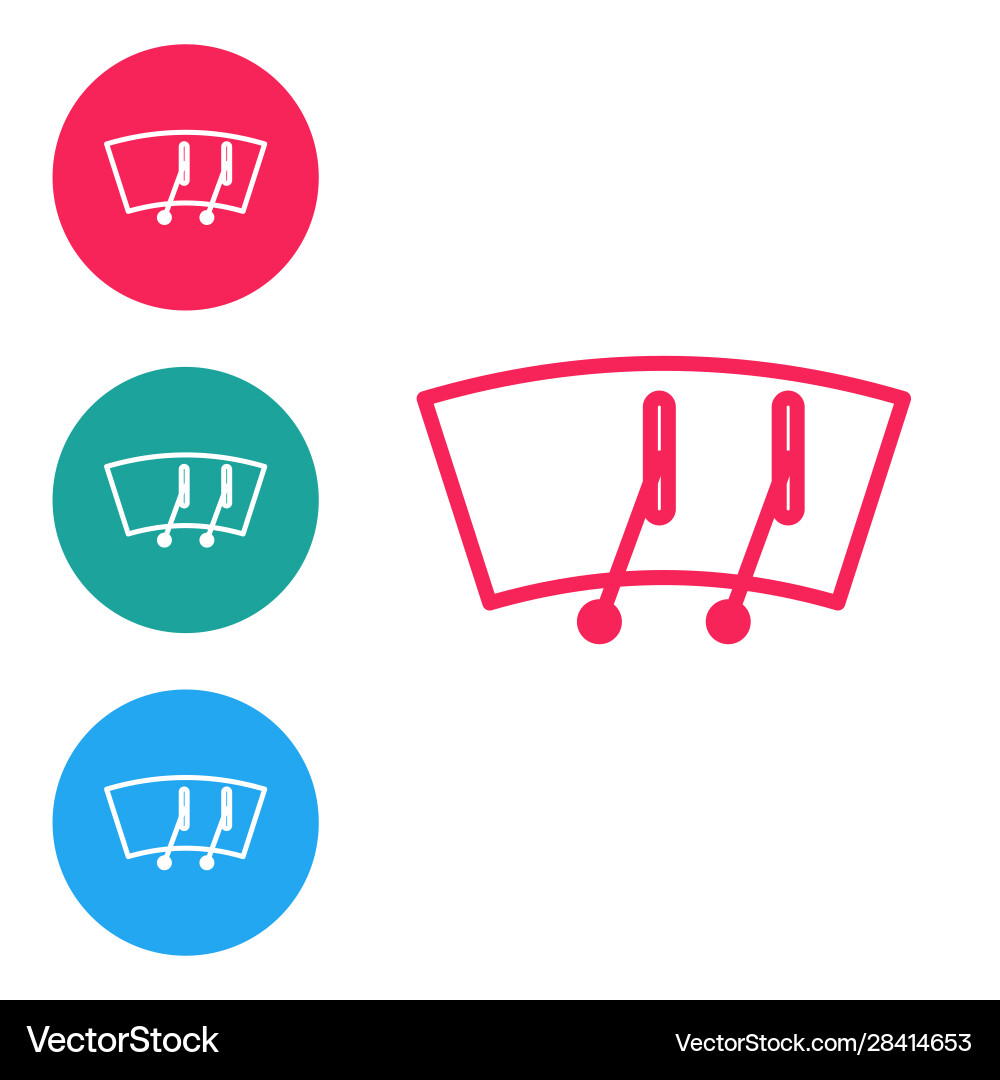 Red line windscreen wiper icon isolated on white Vector Image