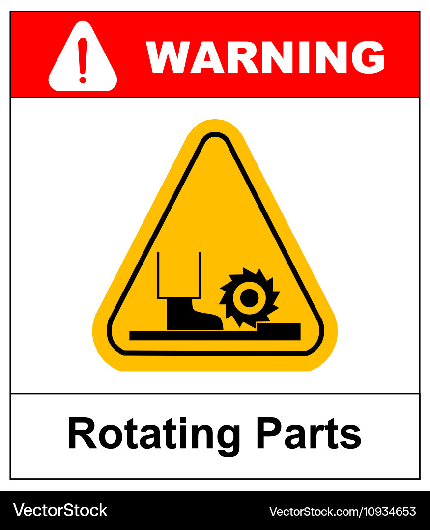 Rotating parts hazard sign Royalty Free Vector Image