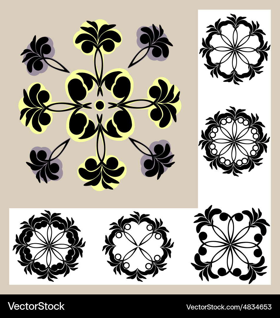 Set of templates with ornament Royalty Free Vector Image