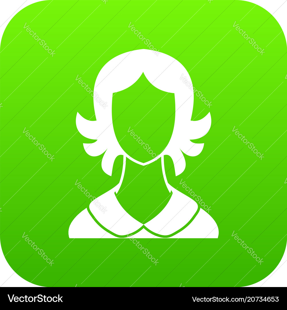 Woman icon digital green Royalty Free Vector Image