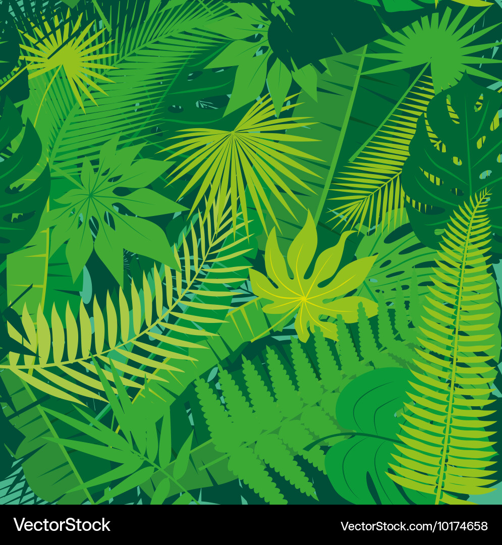 Beautiful seamless tropical jungle floral pattern Vector Image