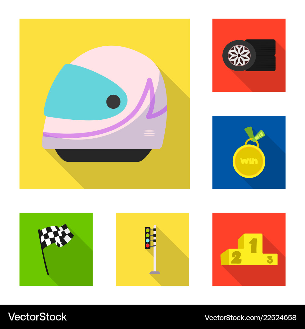 Car and rally icon set Royalty Free Vector Image