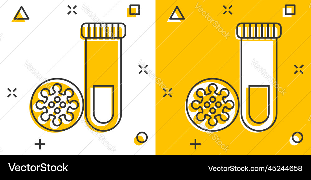 Coronavirus test icon in comic style covid-19 Vector Image