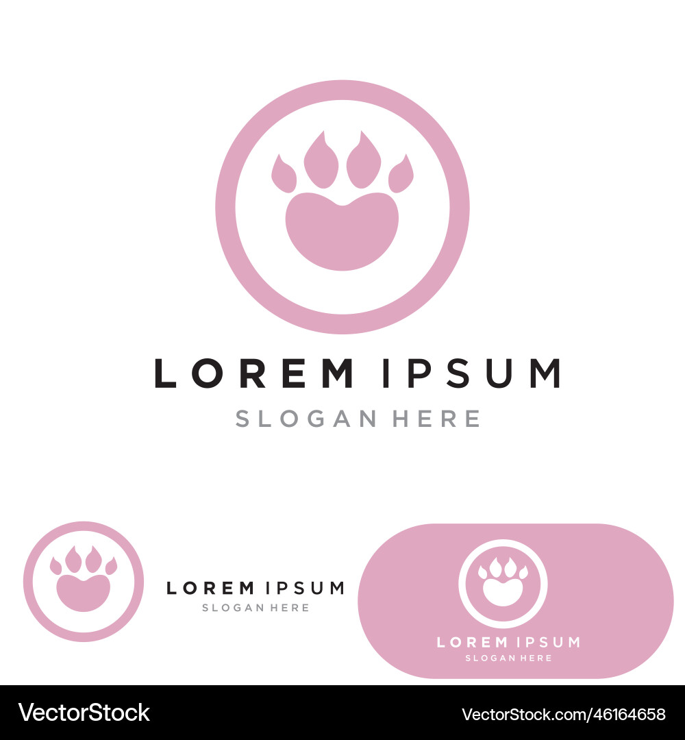 Dog paw logo and symbol elements Royalty Free Vector Image