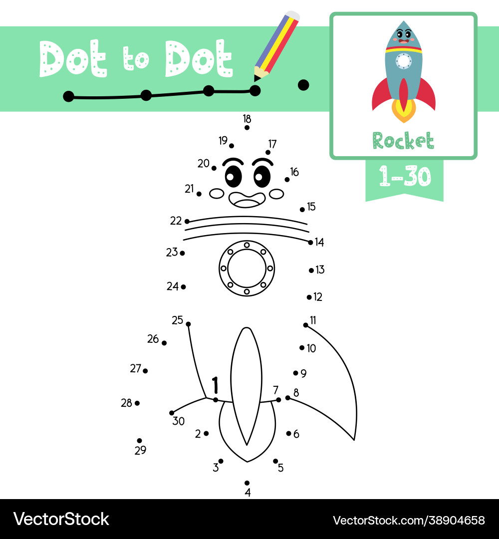 Dot to educational game and coloring book Vector Image