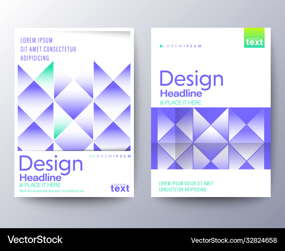 Flyer or poster design with geometric background Vector Image