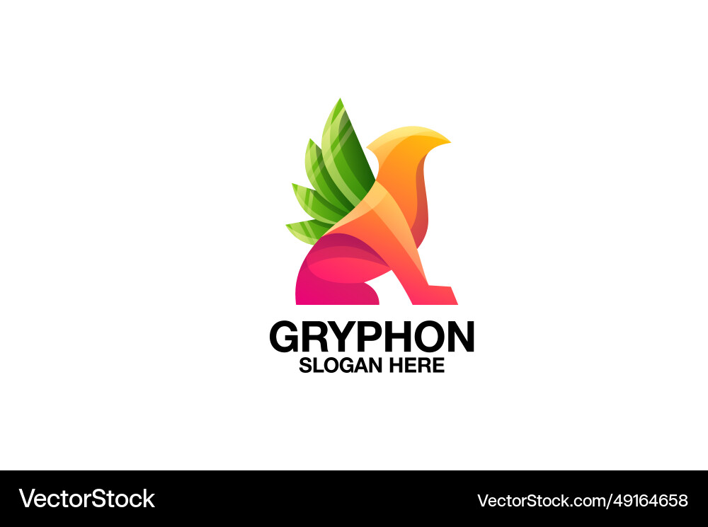 Gryphon template logo design Royalty Free Vector Image