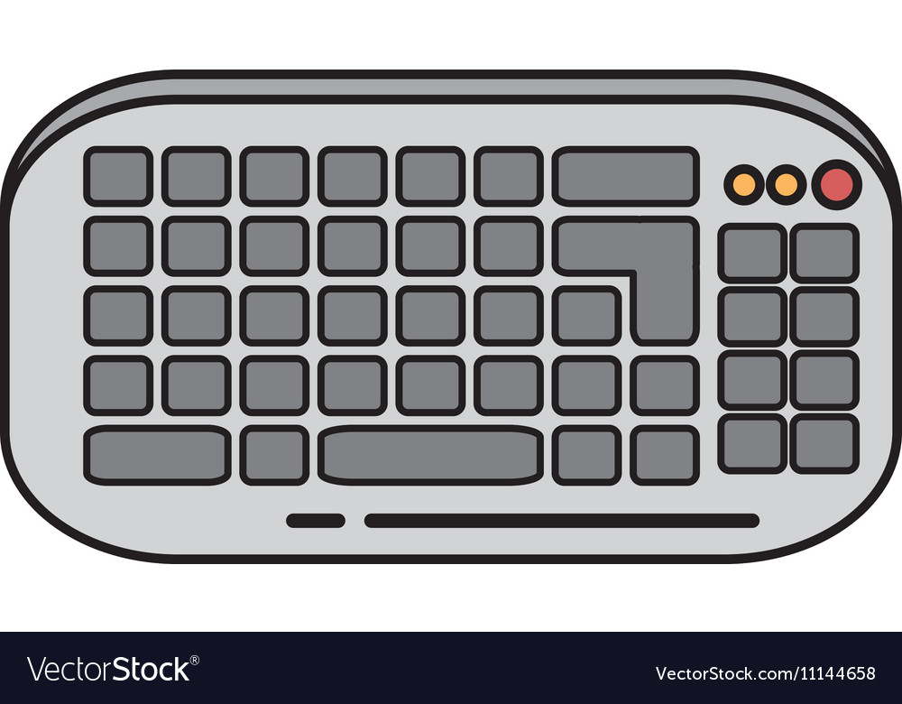 Keyboard computer device isolated icon Royalty Free Vector