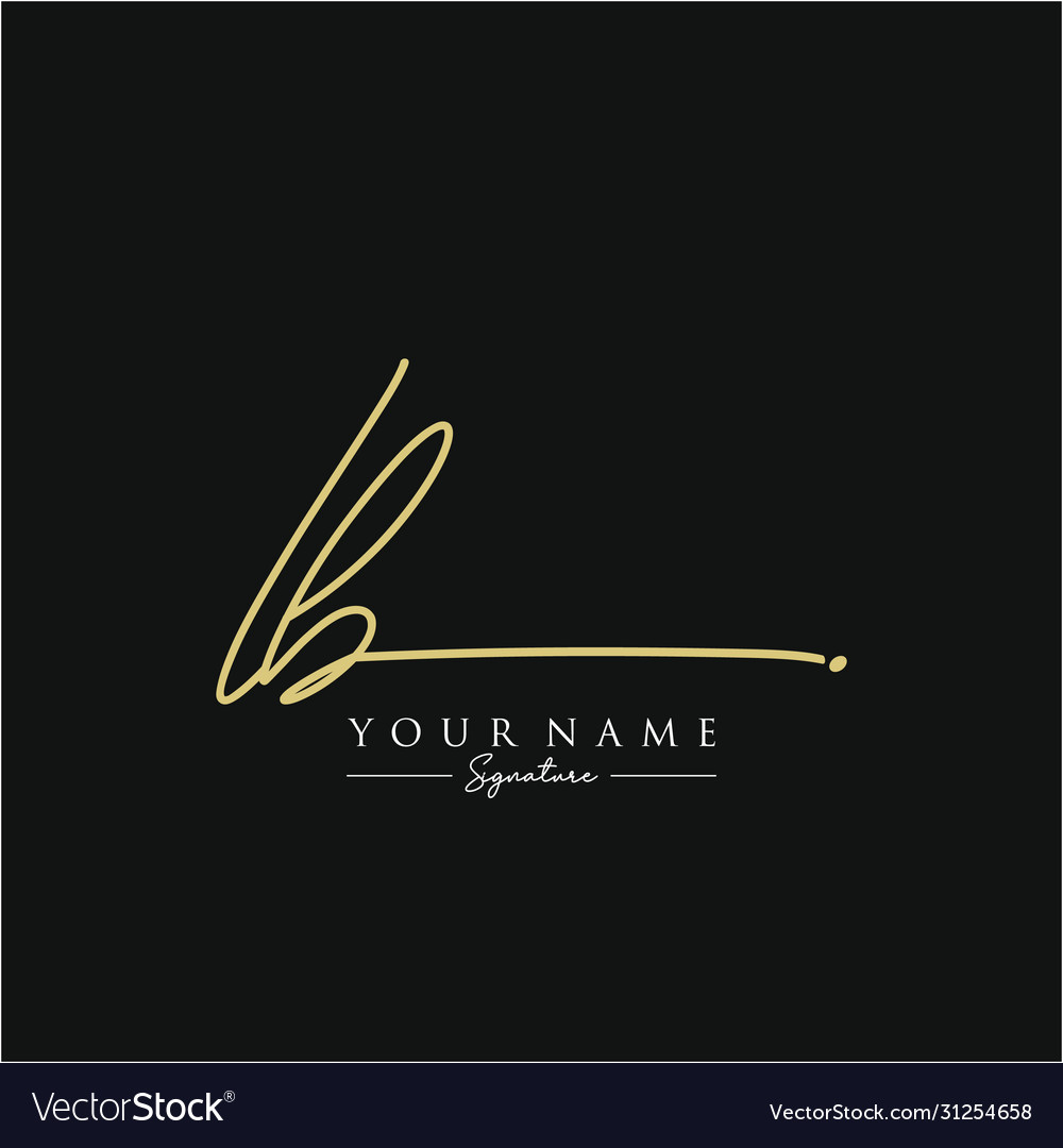 Letter ib signature logo template Royalty Free Vector Image
