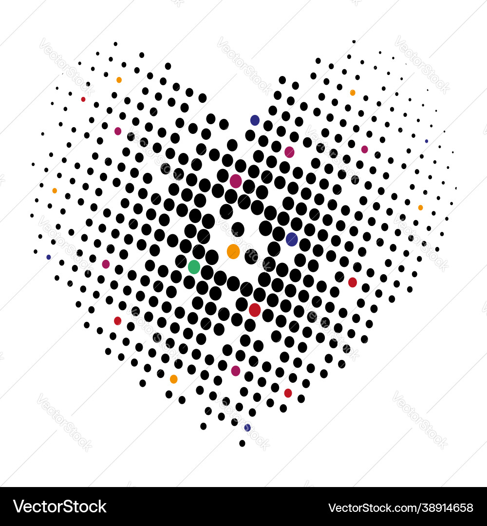 Perforation ornament in shape heart drawing Vector Image