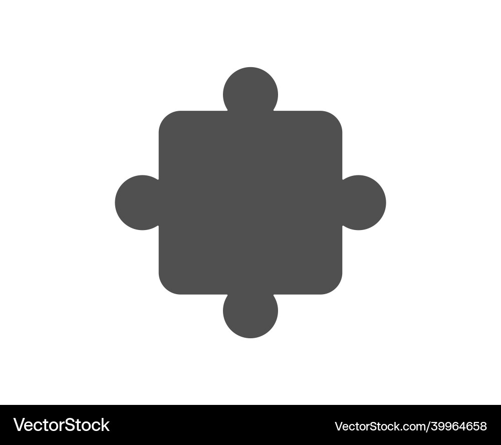 Puzzle piece icon jigsaw game shape sign Vector Image