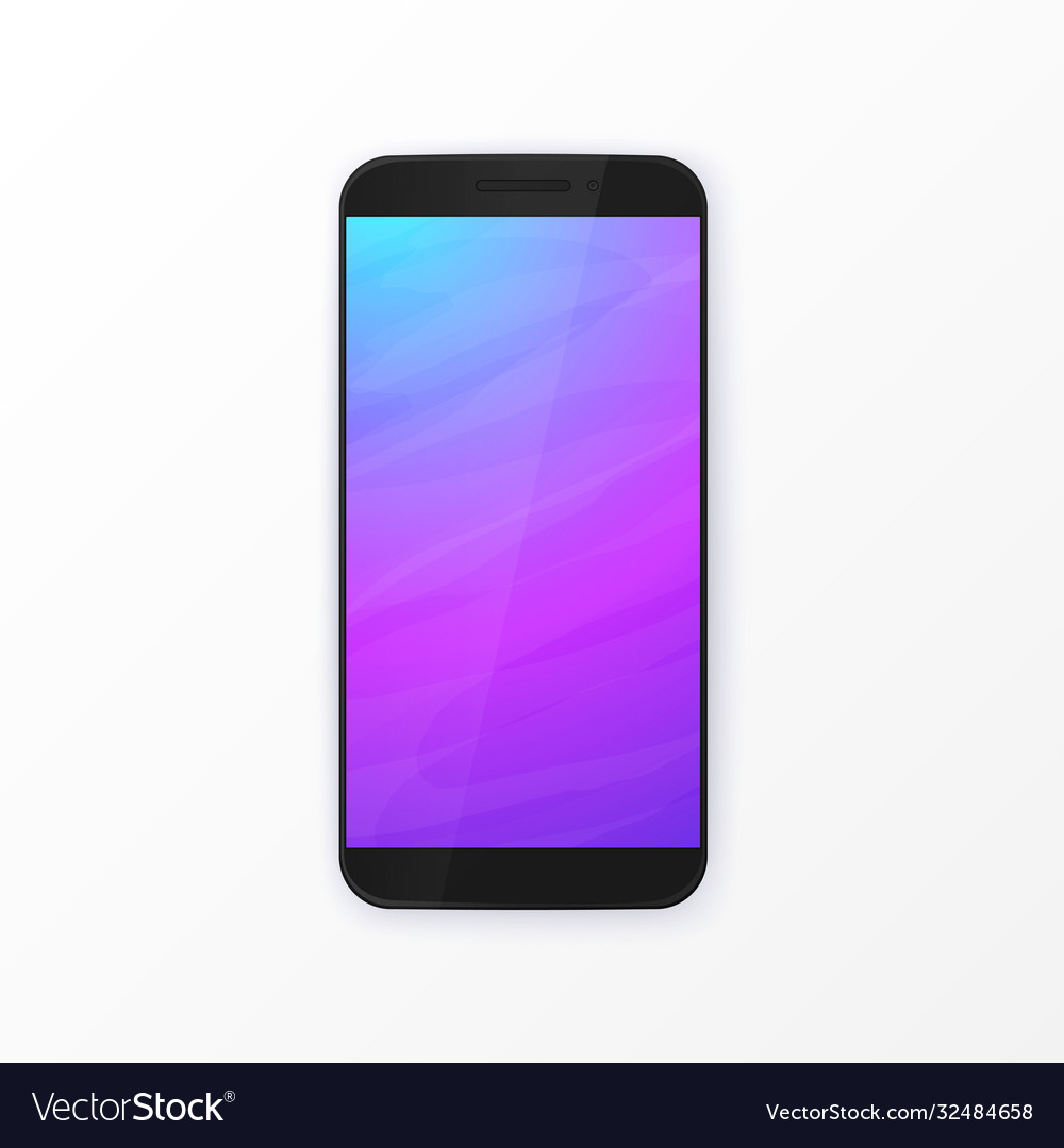 Realistic black smartphone with color display Vector Image