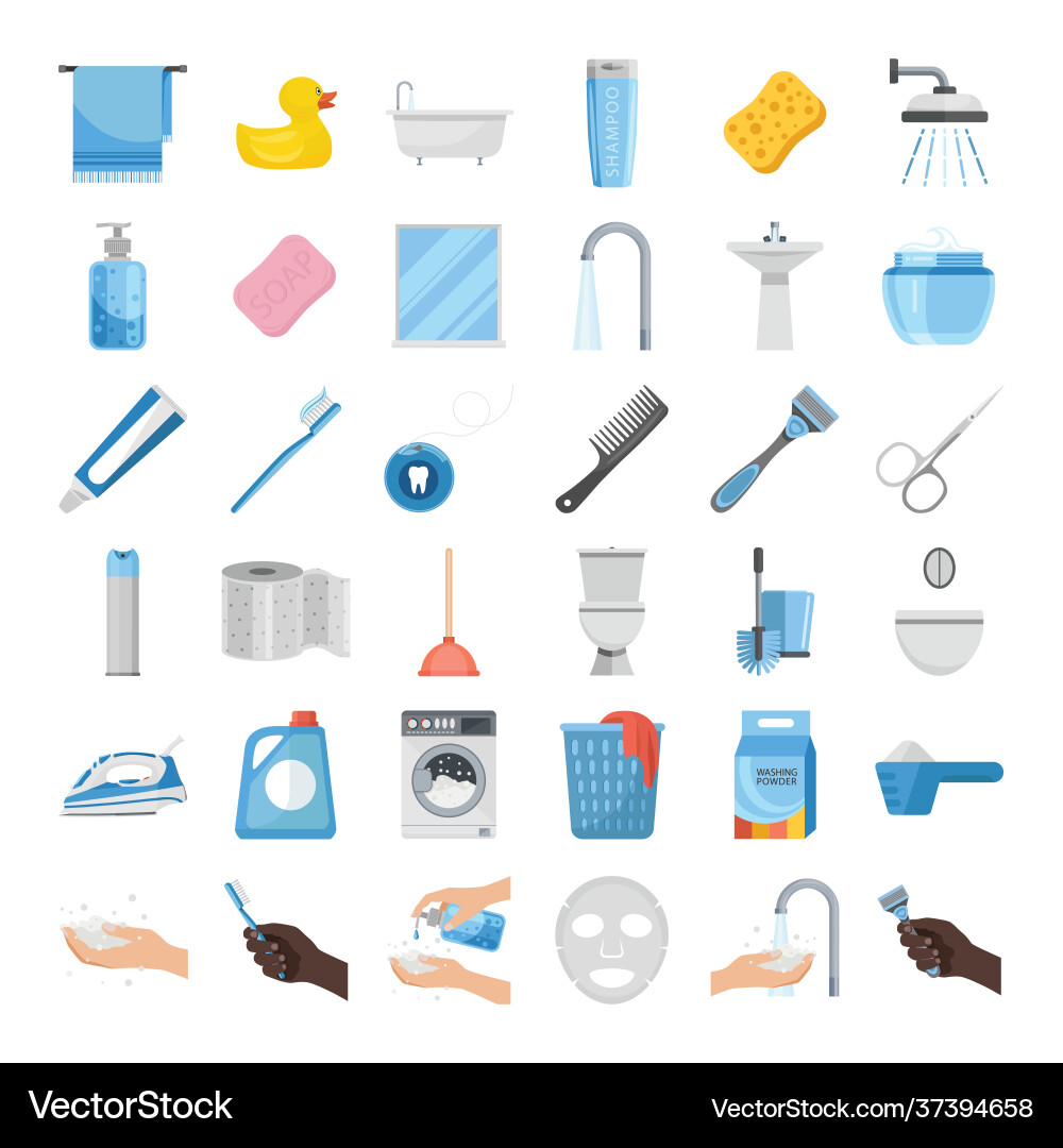 Set bathroom Royalty Free Vector Image - VectorStock