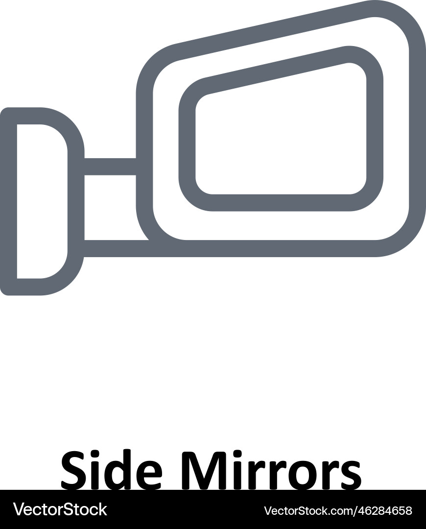 Side mirrors outline icons simple s Royalty Free Vector