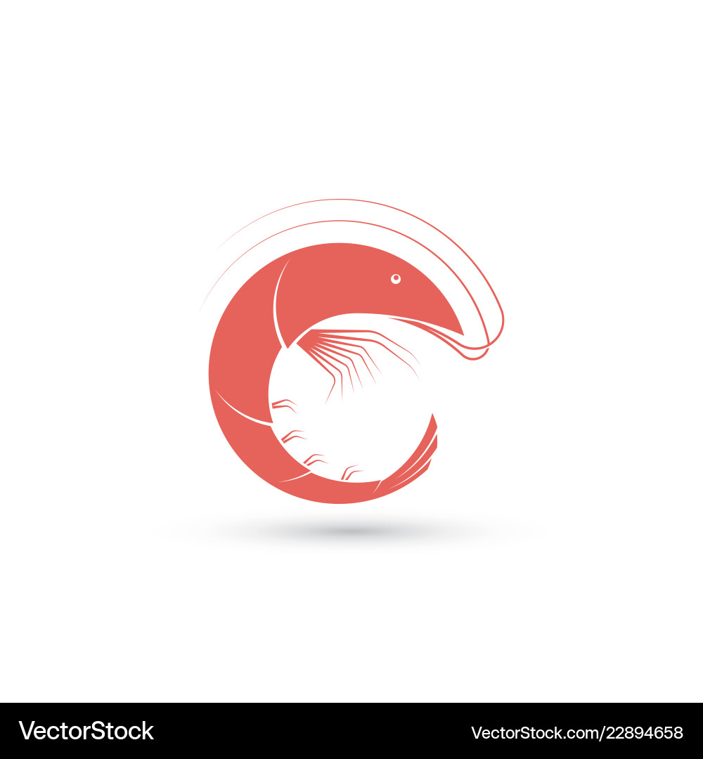Template of logo with shrimp Royalty Free Vector Image