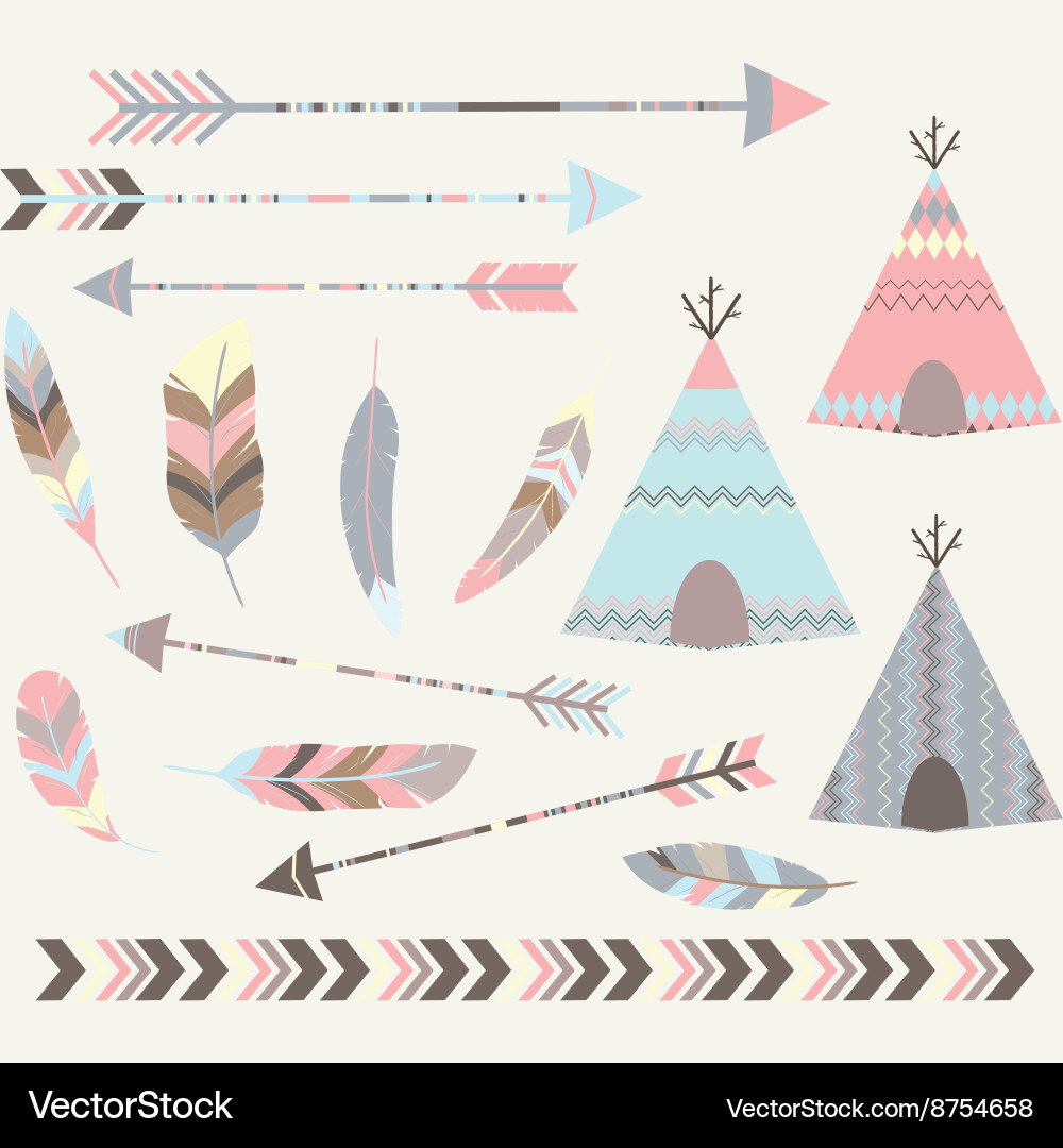 Tribal Tee pee Tents Collections Royalty Free Vector Image