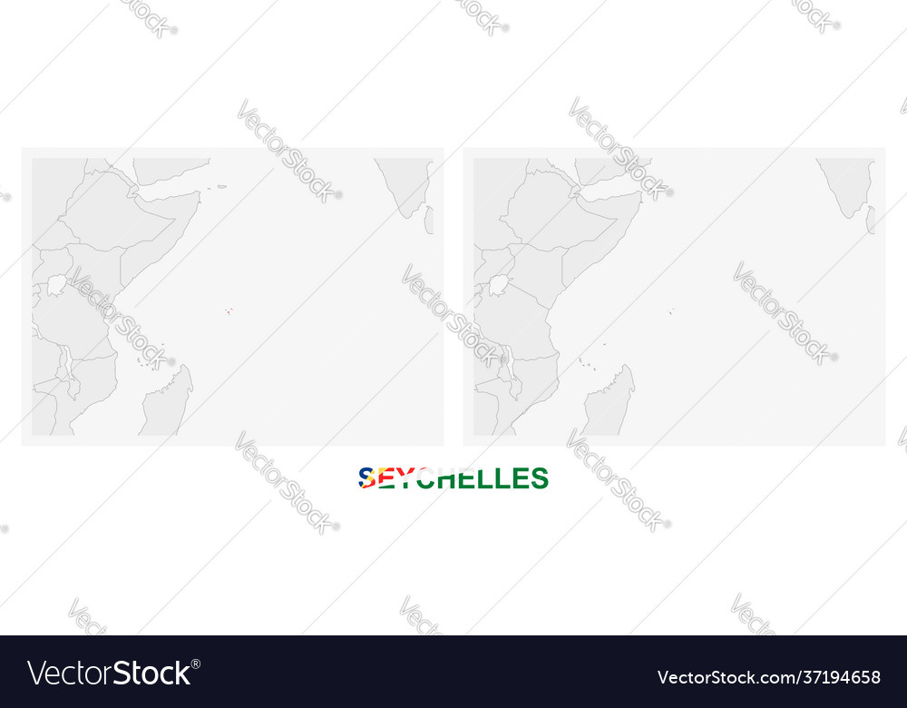 Two versions map seychelles Royalty Free Vector Image