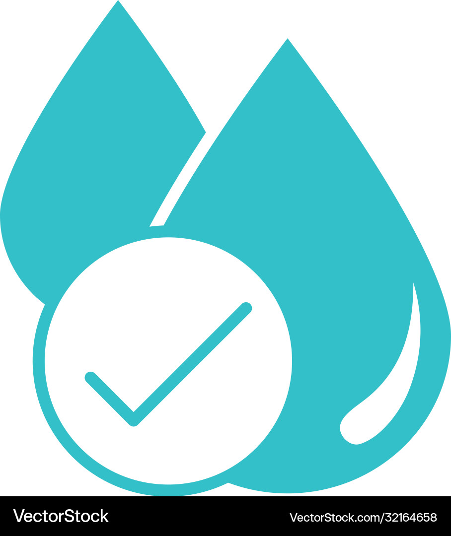 Water drops check mark nature liquid blue Vector Image