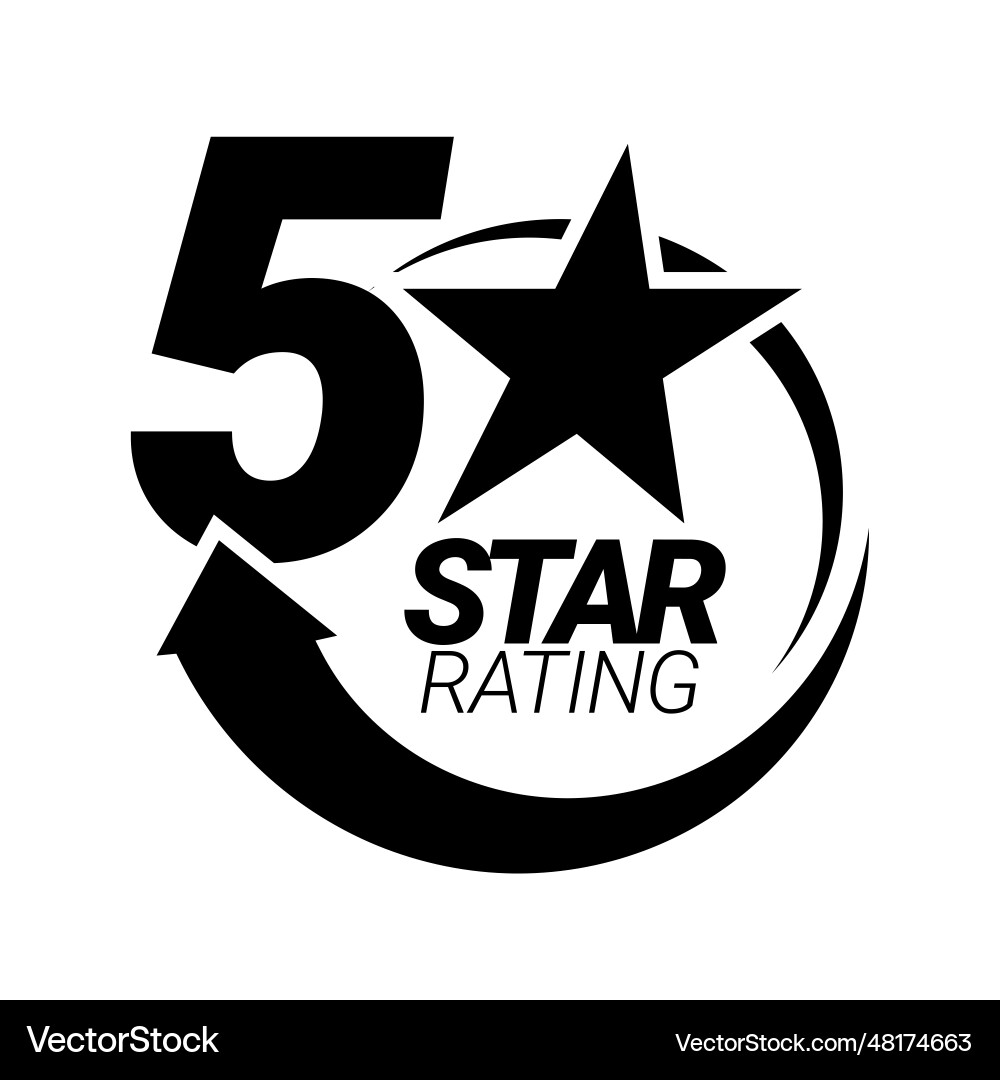 5 star rating five star symbol or emblem Vector Image