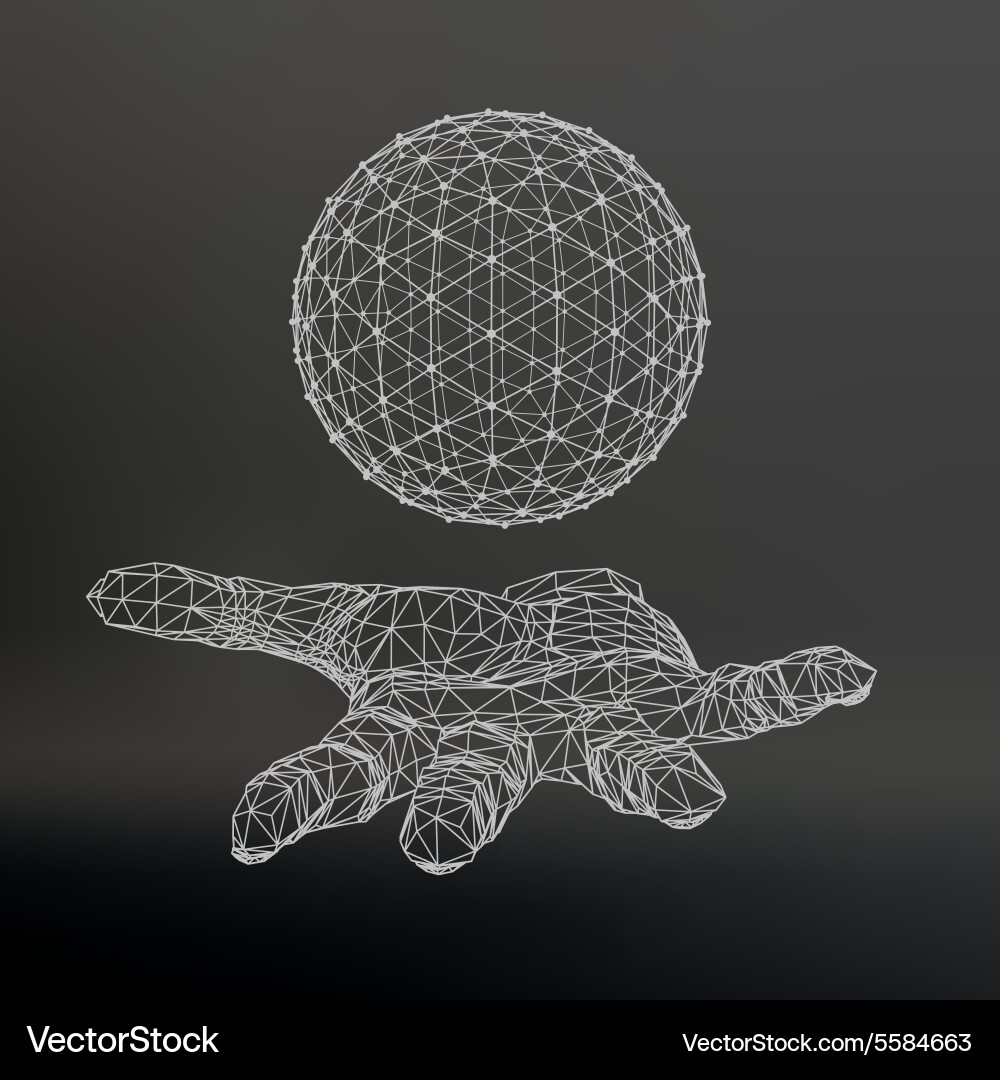 Ball on the arm hand holding a sphere Royalty Free Vector