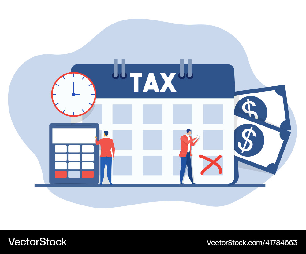 Business analyst tax with calculating Royalty Free Vector