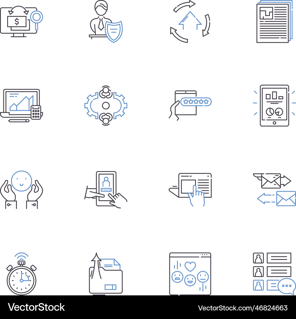 Business ethics line icons collection hsty Vector Image