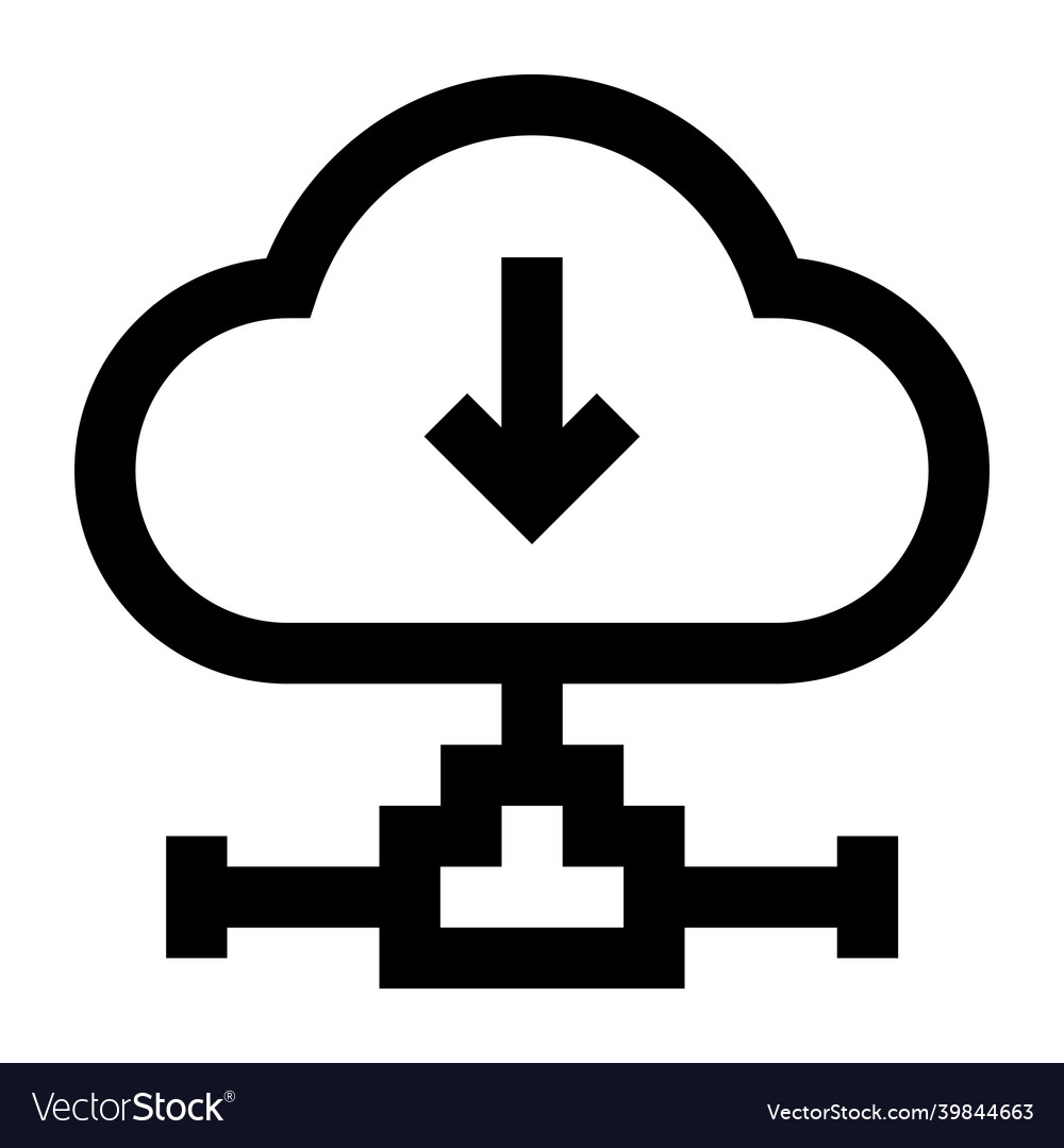 Cloud network download Royalty Free Vector Image