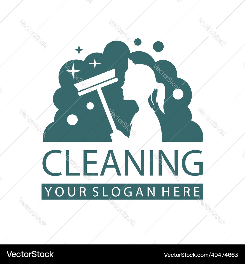 House maid lady emblem Royalty Free Vector Image