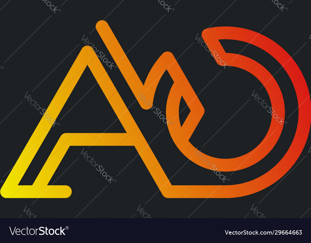 Initial ao logo monogram design template simple Vector Image
