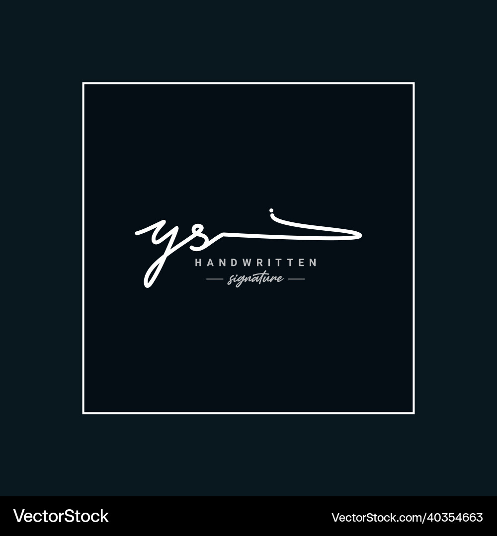 Initial letter ys logo - handwritten signature Vector Image