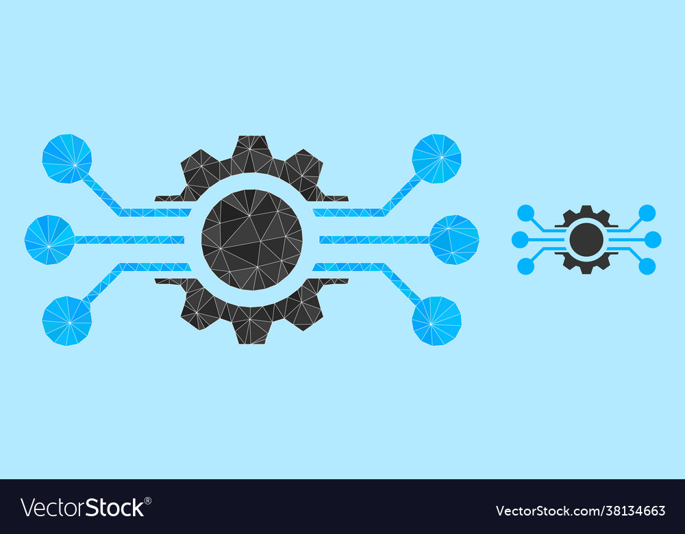 Lowpoly digital machine icon Royalty Free Vector Image