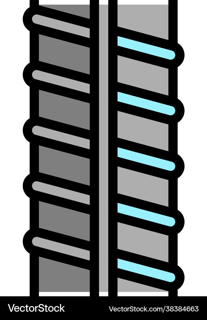 Metal rebar color icon Royalty Free Vector Image