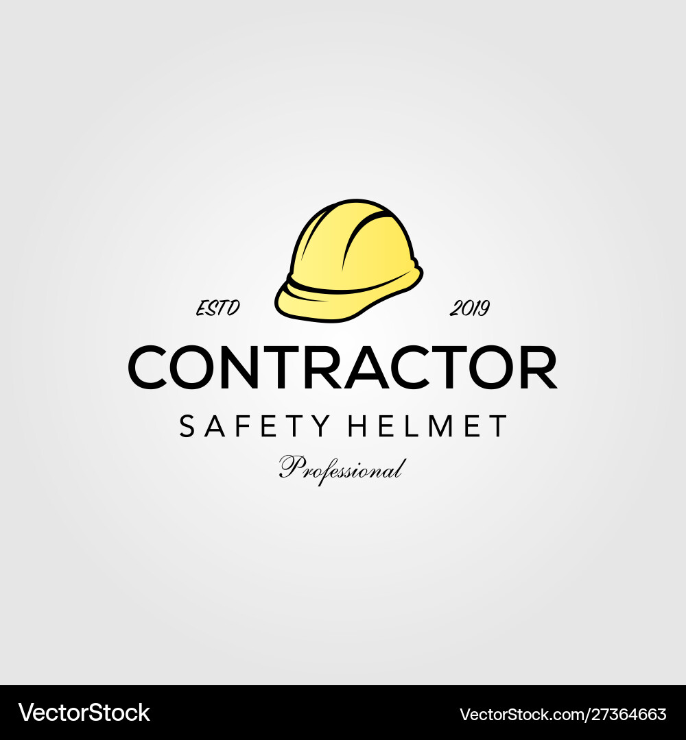 Professional contractor safety helmet vintage Vector Image