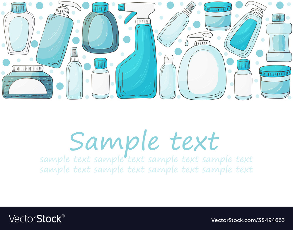 Rectangular flyer banner set bathroom elements Vector Image