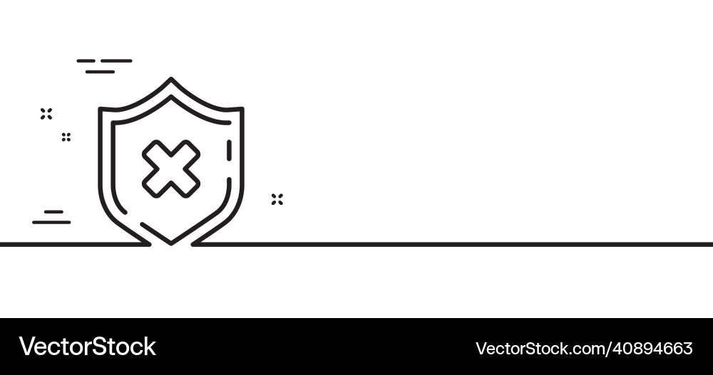Reject protection line icon decline shield sign Vector Image