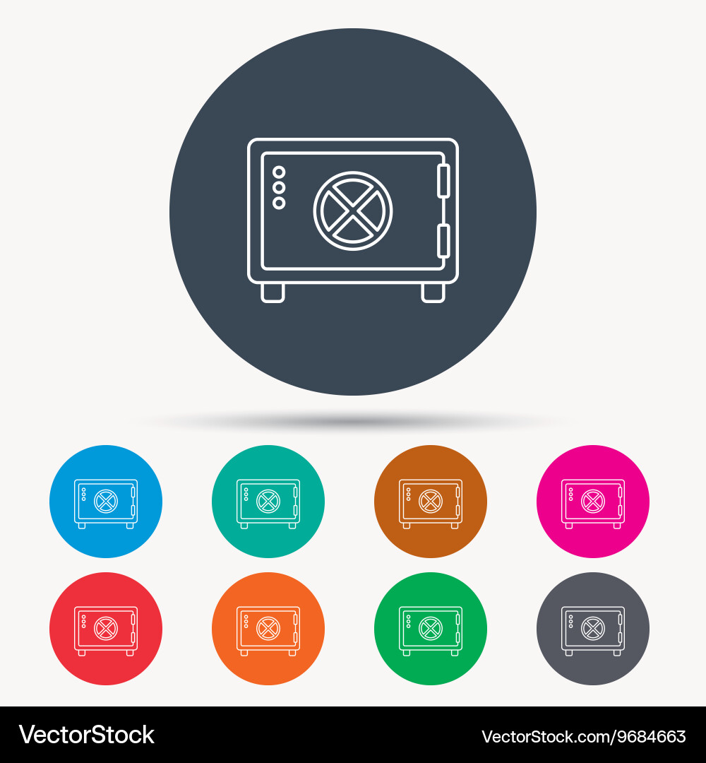 Safe icon money deposit sign Royalty Free Vector Image