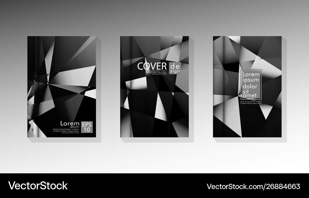 Set cover design poster with geometric layered Vector Image
